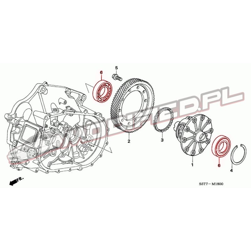 NTN Łożyska dyferencjału K-seria Civic TypeR EP3 FN2 K20 Accord CL9 K24
